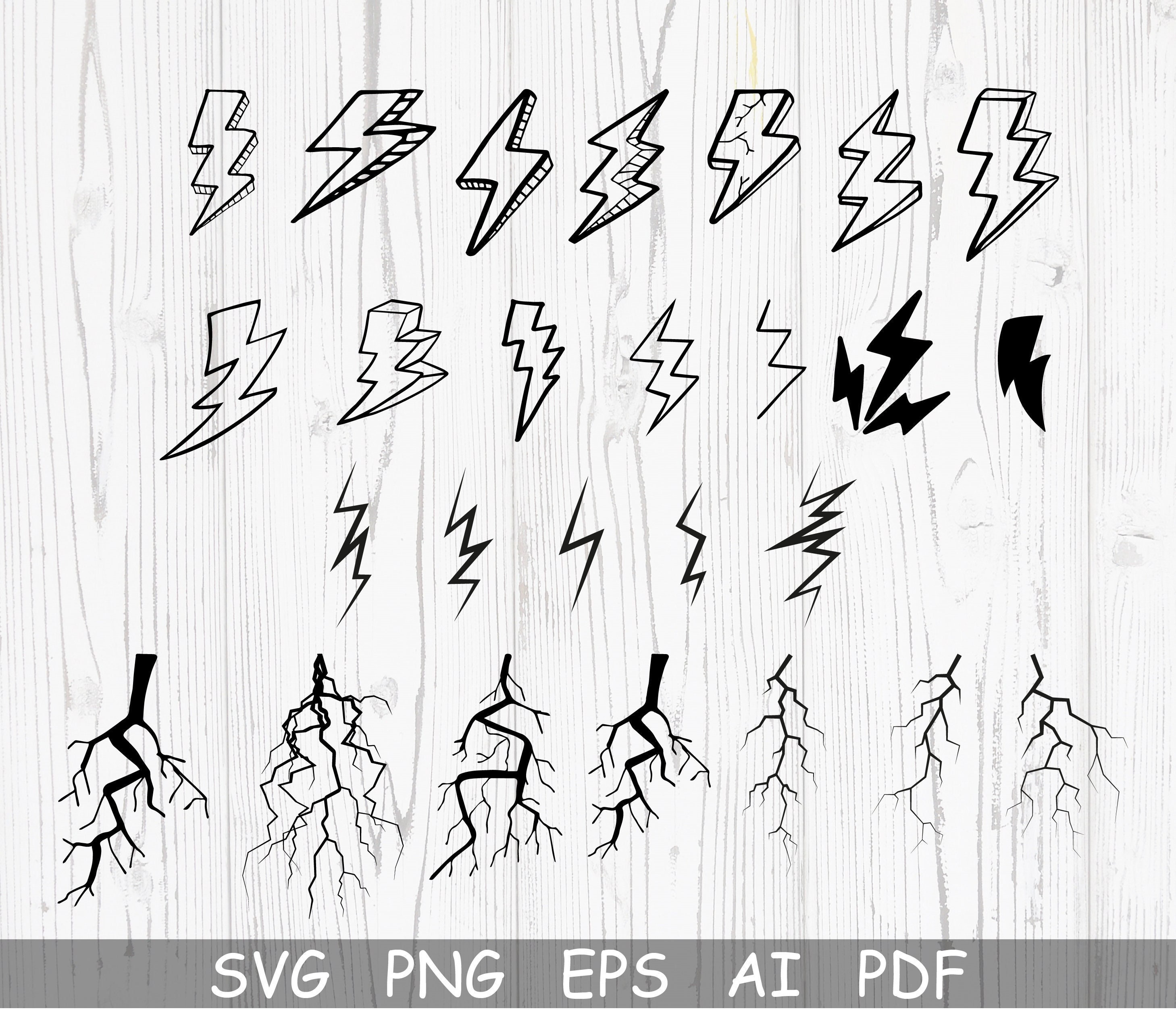Lightning Strikes Svg Lightning Svg Bundle Lightning Cut | Etsy Canada