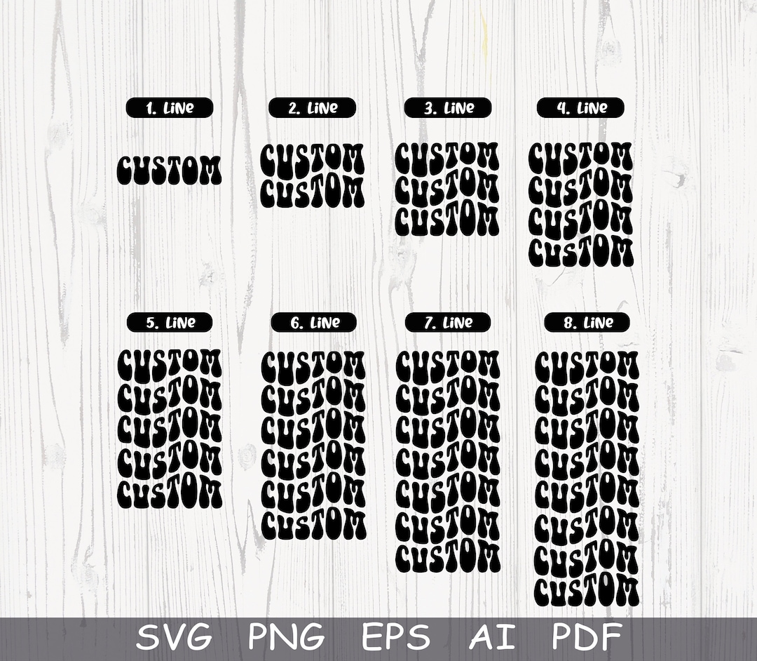 Customizable Wavy Text Design Svg, Warped Font Svg, Custom Wavy Letters ...