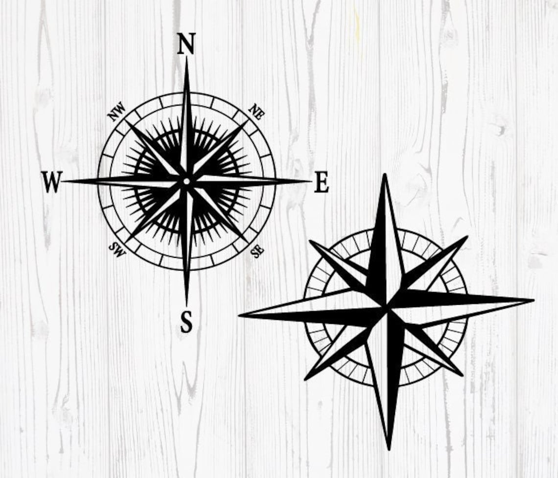 Compass Svg Compass Cut Files for Cricut Compass Rose Svg - Etsy