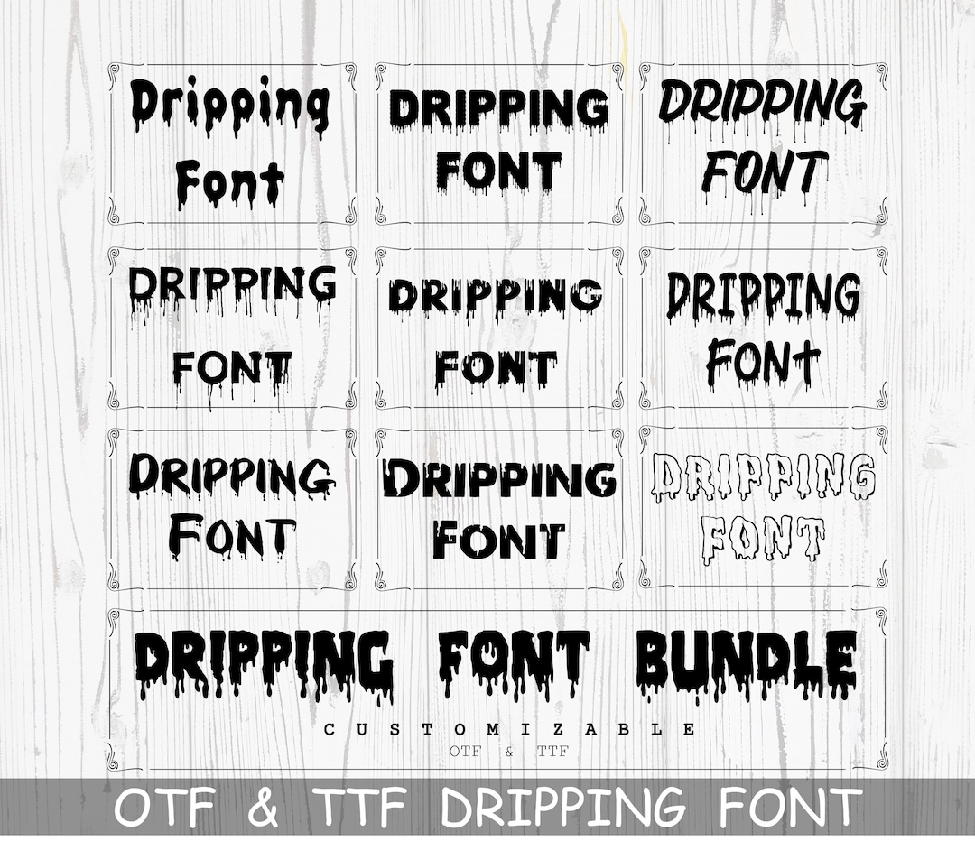 Drip Font, Blood Font, OTF & TTF Dripping Fonts, Installable Font ...