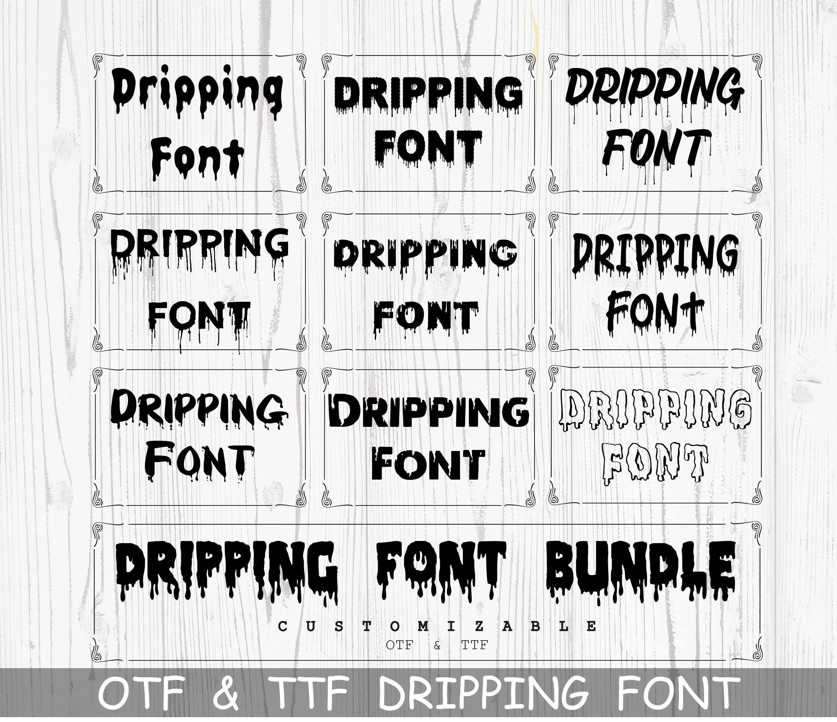 Drip Font, Blood Font, OTF & TTF Dripping Fonts, Installable Font ...