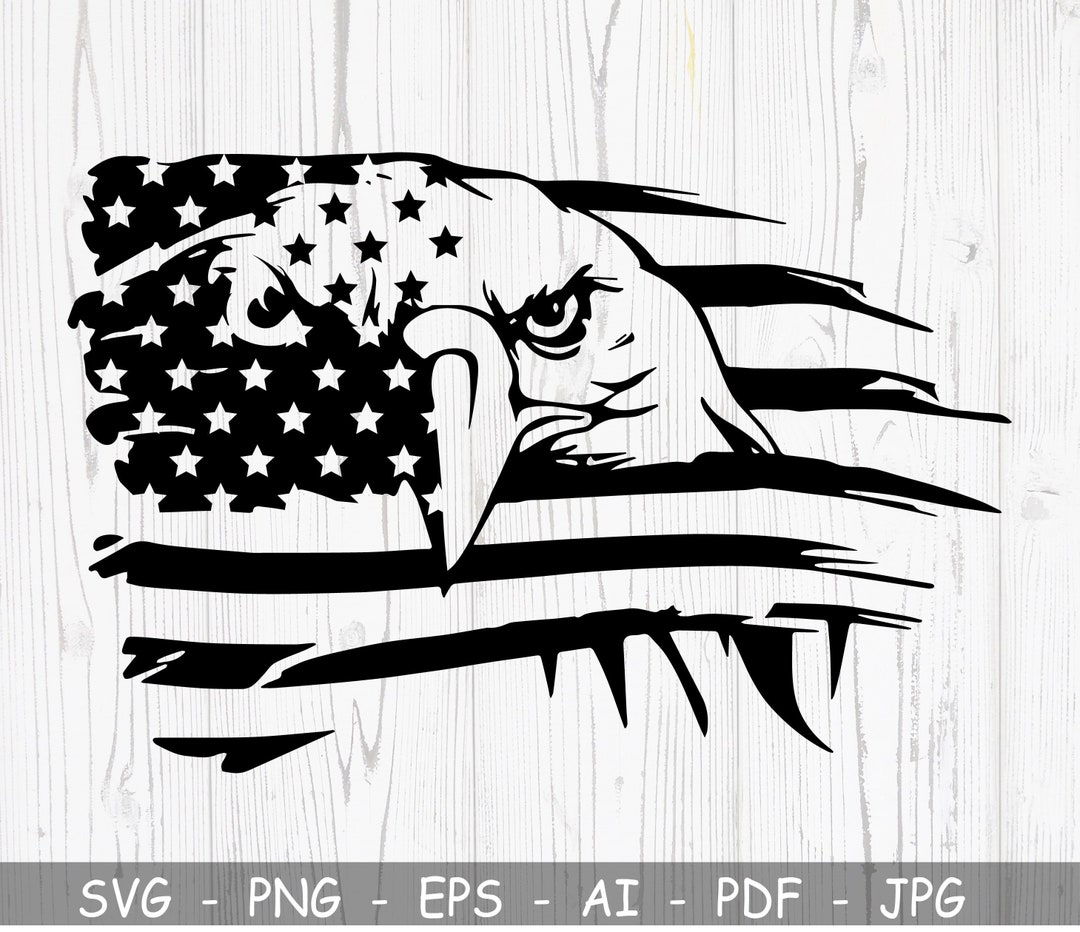 Eagle With American Flag Svg, Memorial Day Svg, Usa Eagle Flag Svg ...