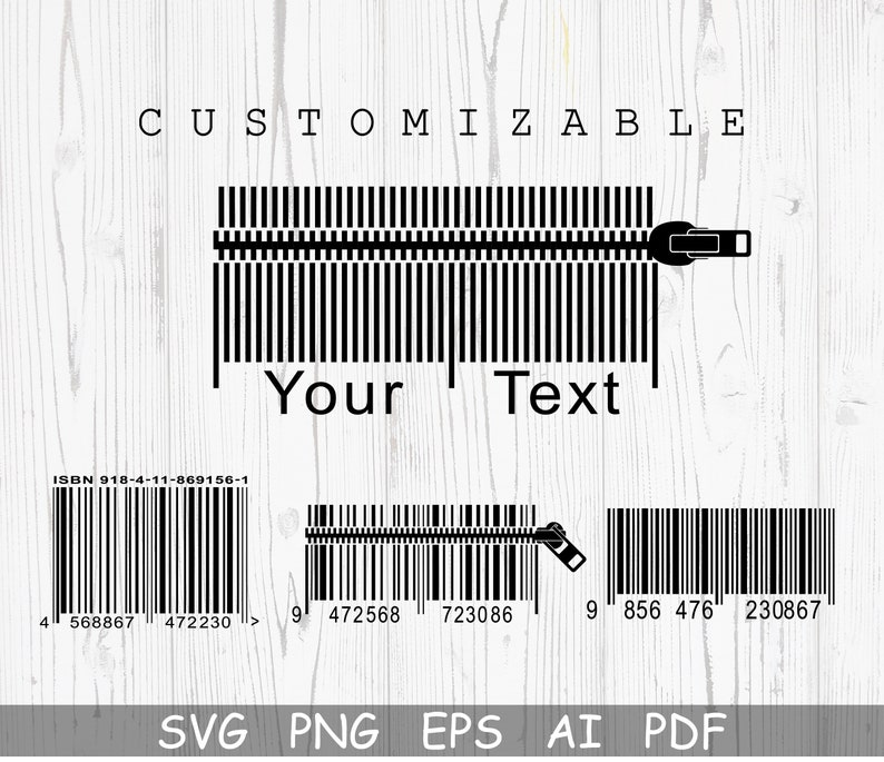 Barcode Svg Customizable Barcode Barcode Cricut Cut Files - Etsy