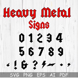 Hard Rock Font Svg, Png, Heavy Metal Font Cut File for Cricut, Rock ...