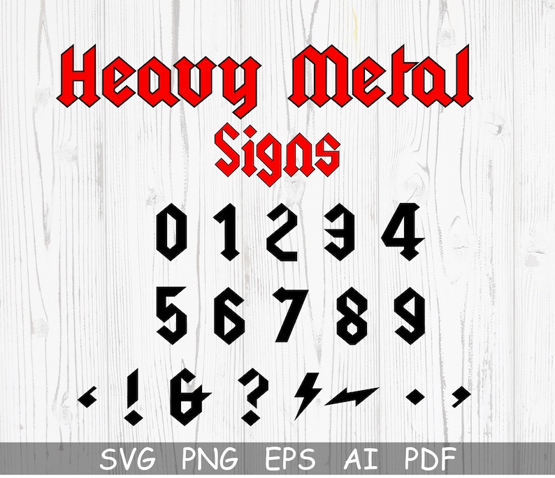 Hard Rock Font Svg, Png, Heavy Metal Font Cut File for Cricut, Rock ...