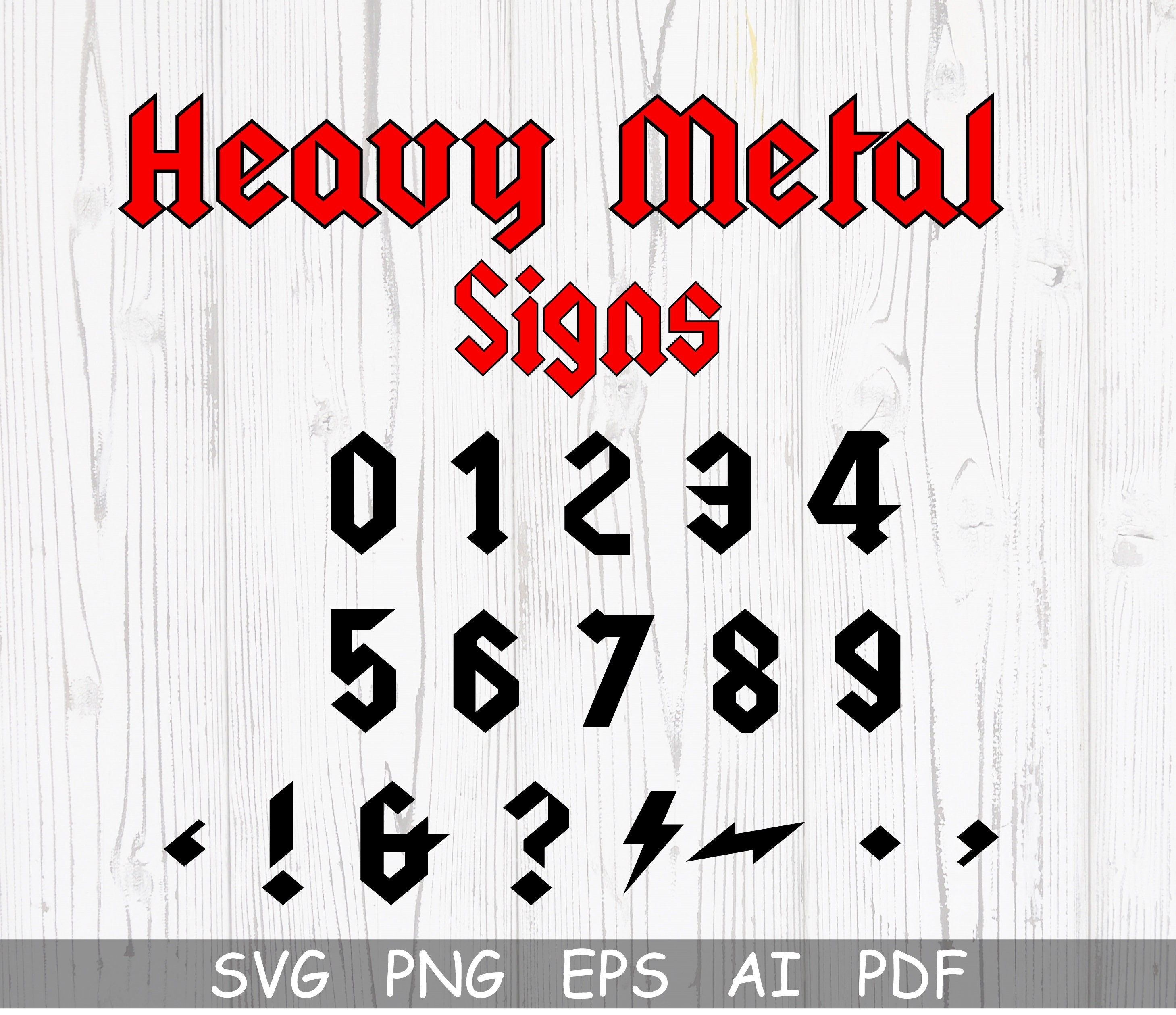 Hard Rock Font Svg, Png, Heavy Metal Font Cut File for Cricut, Rock ...