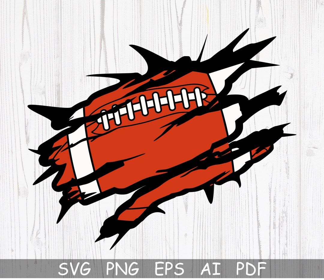 Torn Football SVG, Football Silhouette Svg, Football PNG, Football Cut ...
