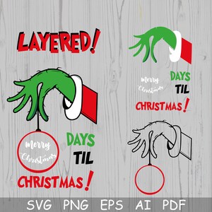 Grinch Countdown SVG, Grinch Hand Holding Ornament Svg, Christmas ...