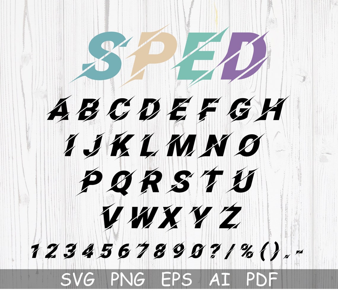 Speed Alphabet Svg, Fast Alphabet Svg,png, Silhouette File for Cricut ...
