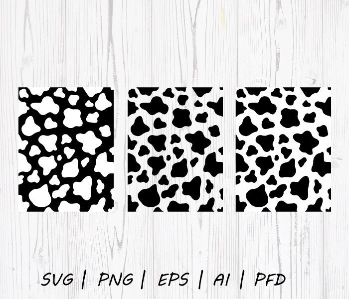 Black and White Small Printed Cow Print Svg Png Cricut - Etsy
