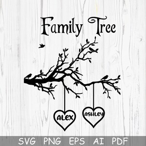 Family Tree Svg, Bundle 2-7 Members Family Tree, Branch Svg, Family ...