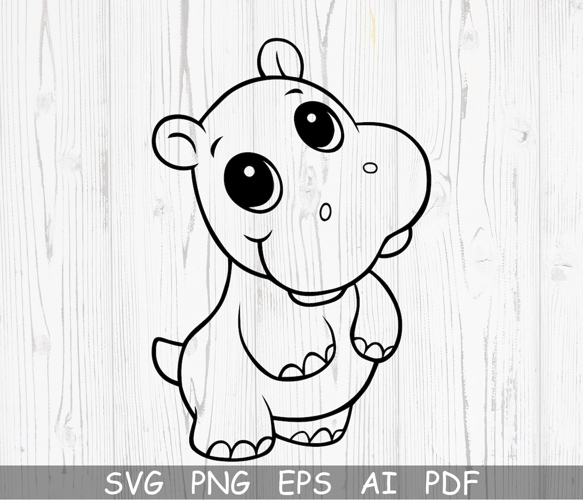 Sweet Hippo SVG Baby Hippo Svg File for Cricut Cute Baby - Etsy