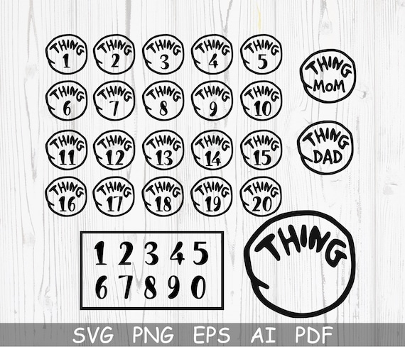 Thing 1 Thing 2 SVG Cut Filething Svg File for Cricutthing - Etsy