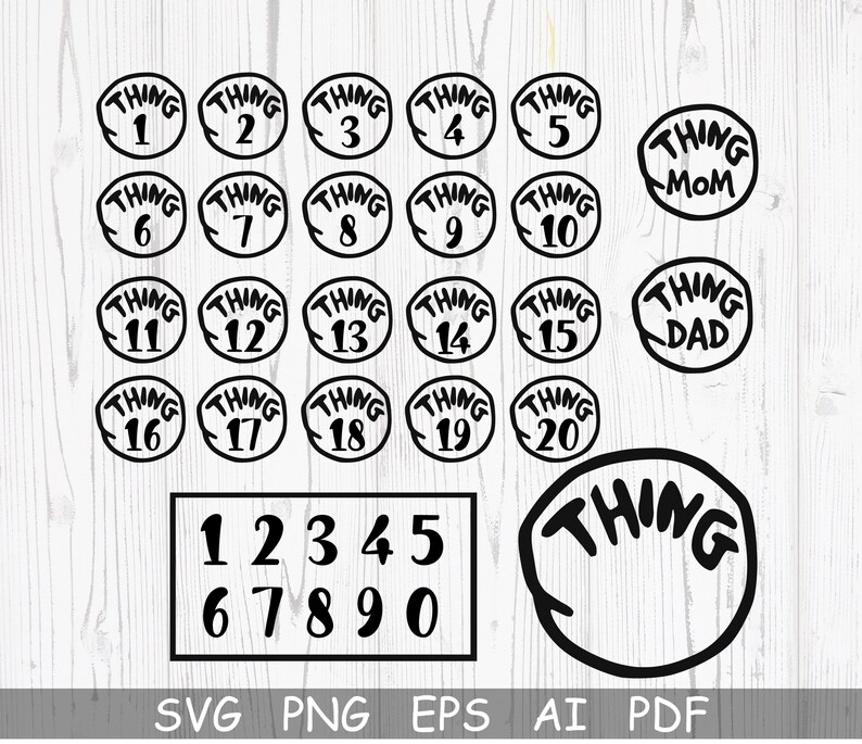 Thing 1 Thing 2 SVG Cut Filething Svg File for Cricutthing - Etsy