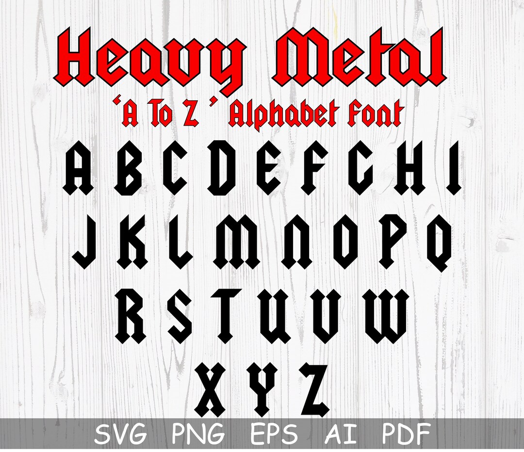 Hard Rock Font Svg, Png, Heavy Metal Font Cut File for Cricut, Rock ...