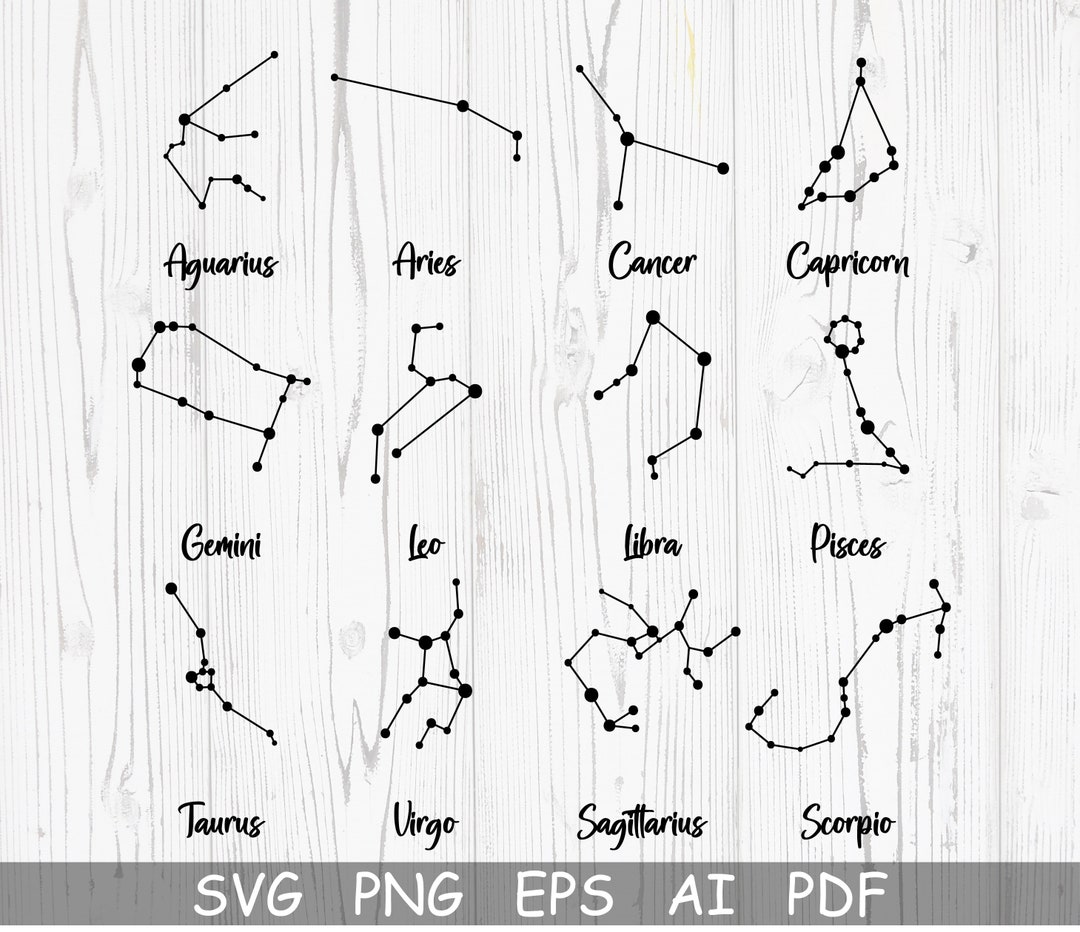 Astrology SVG, Zodiac Constellation SVG Bundle, Horoscope Svg Cricut ...
