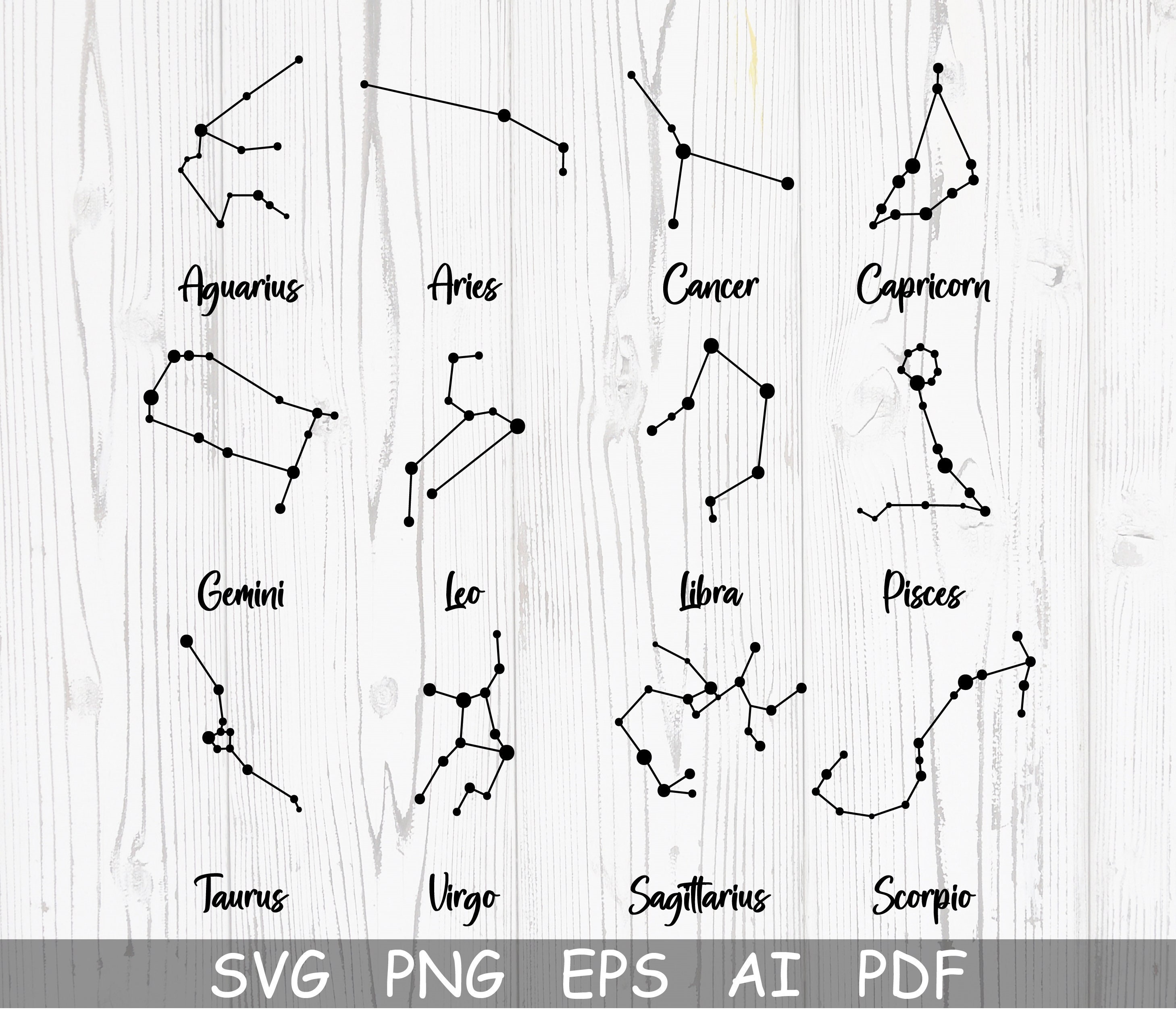 Astrology SVG Zodiac Constellation SVG Bundle Horoscope Svg - Etsy