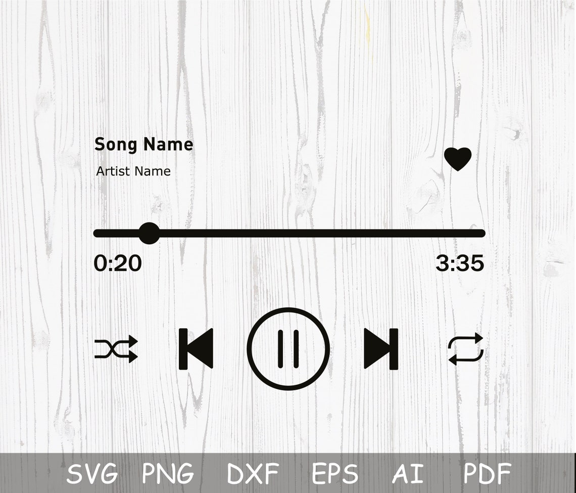 Audio Control Buttons SVG Music Player SVG Png File Music - Etsy