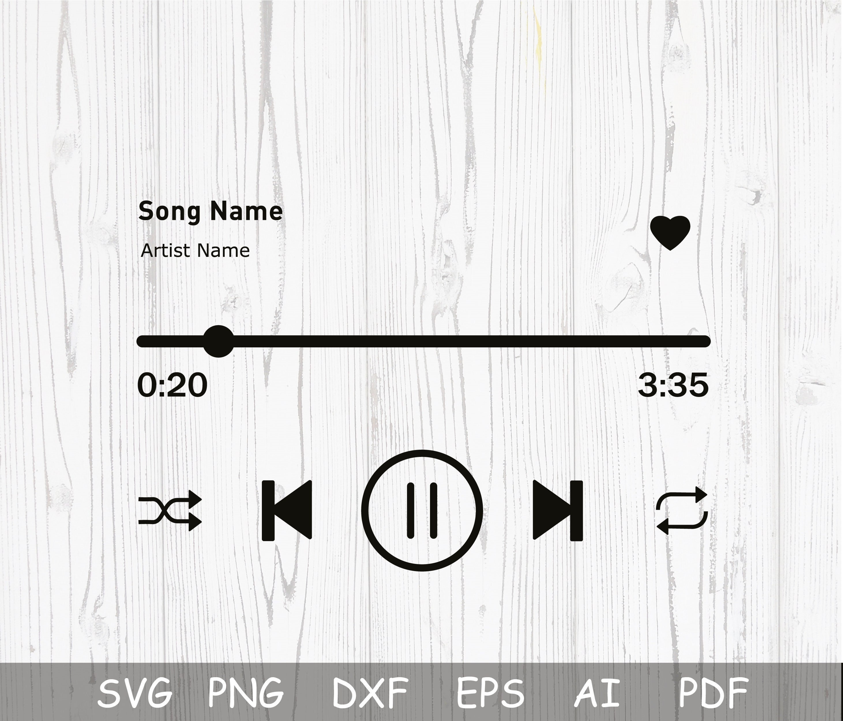 Audio Control Buttons SVG, Music Player SVG, Png File, Music Player Cut ...