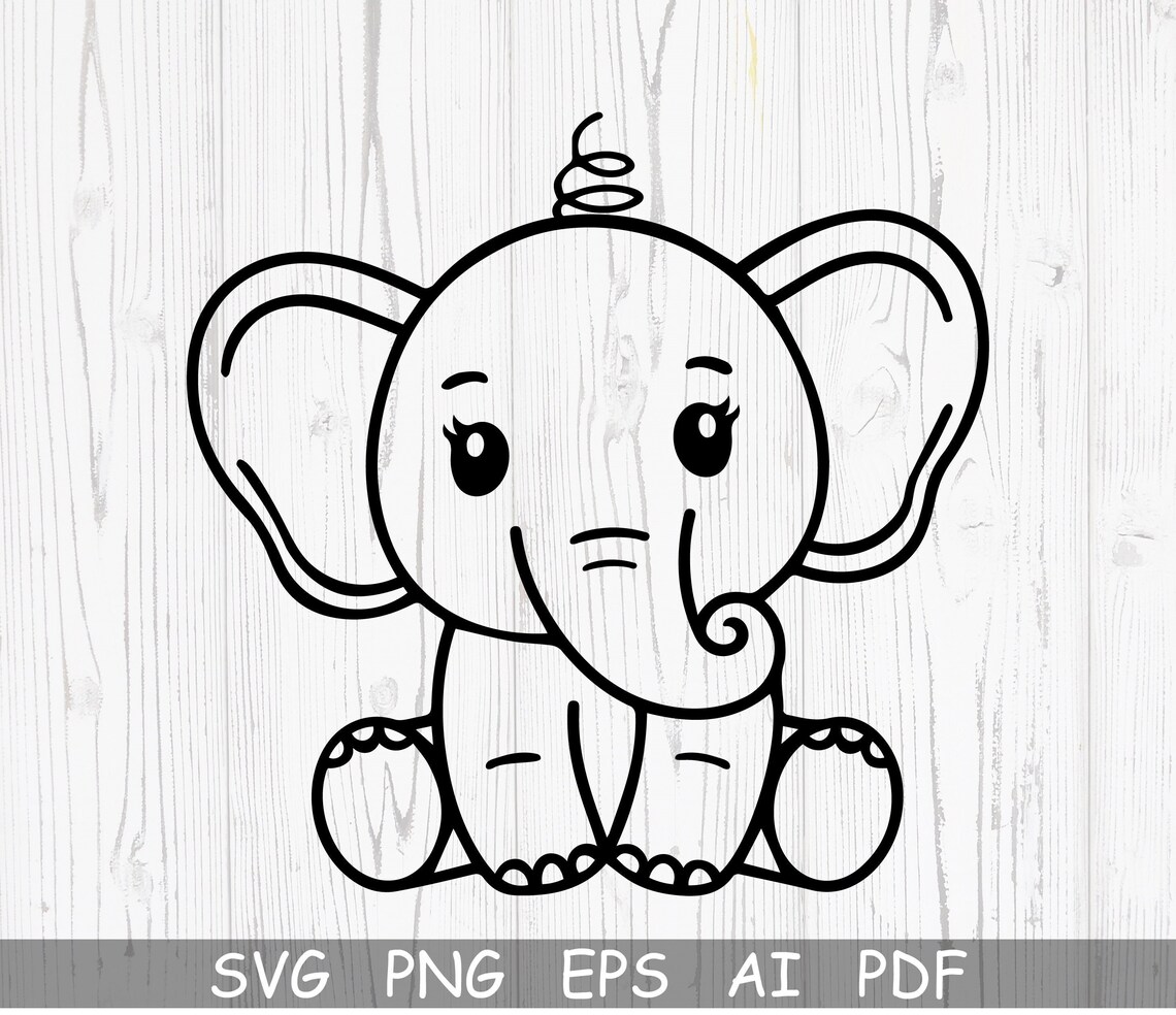 Baby Elephant SVG Elephant Cut File for Cricut Elephant Baby | Etsy