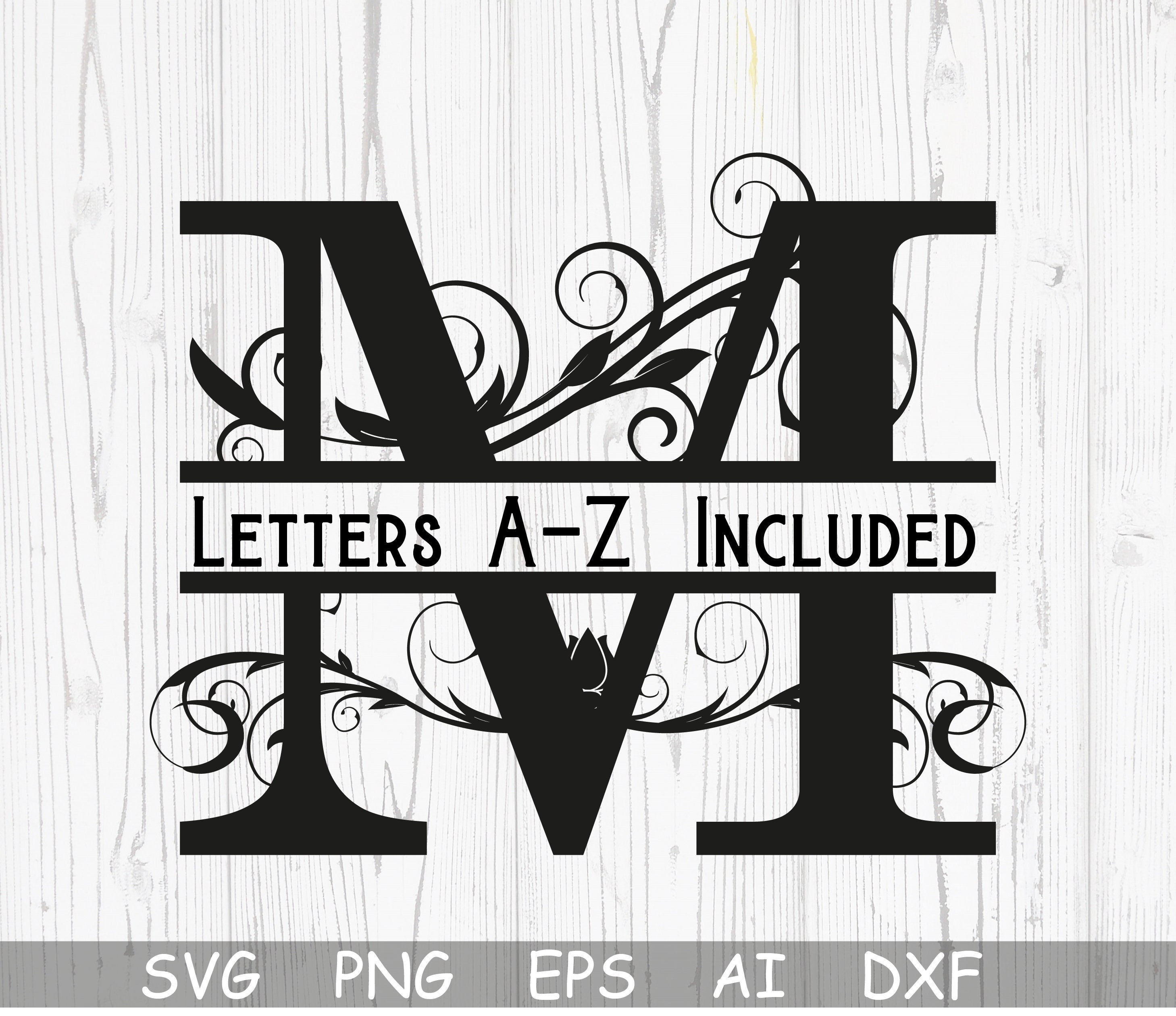 Split Monogram Svg Split Letter Svg Alphabet Svg Files for - Etsy