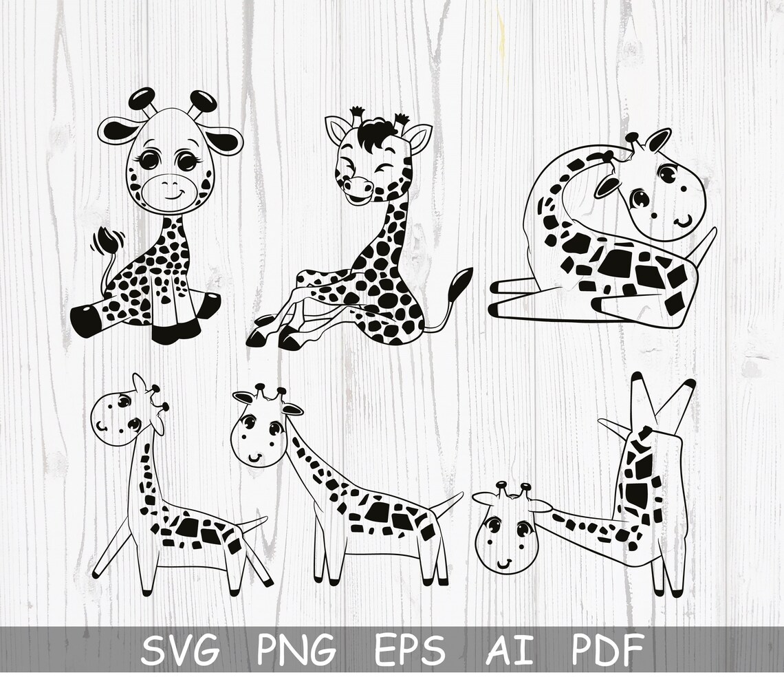 Baby Giraffe SVG Giraffe SVG Bundle Wild Life Svg Cute Baby | Etsy