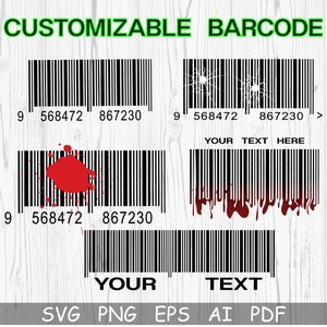 Barcode Svg, Customizable Bar-code Svg, Barcode Cricut, Plain Barcode ...