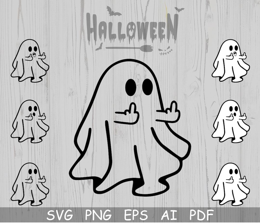 Halloween Svg, Png, Ghost Middle Finger Svg, Png, Halloween Svg File ...