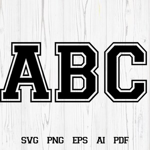 Varsity Font SVG, Sport Font Svg, College Font SVG, Varsity Alphabet ...