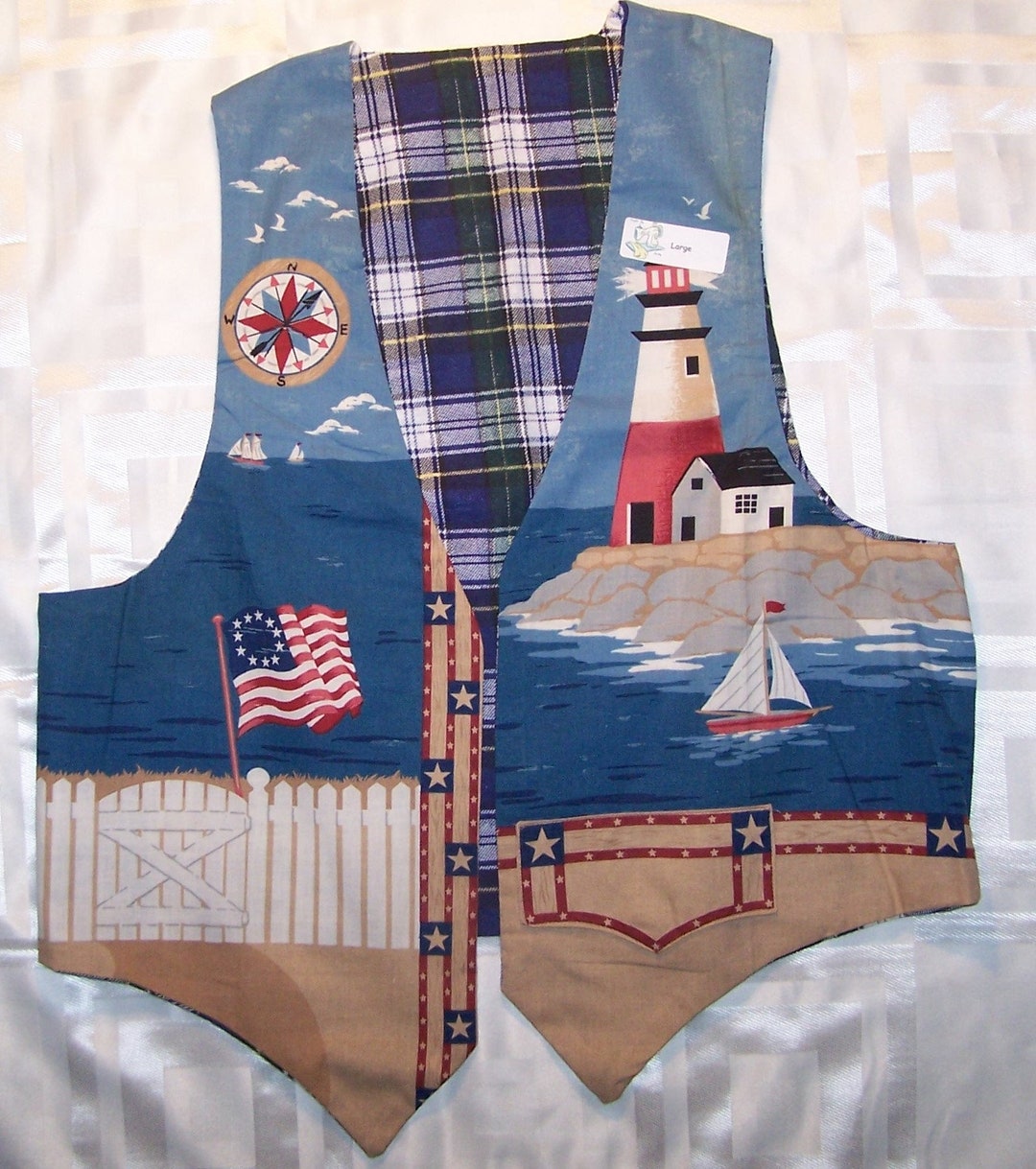 Vest With Lighthouse and Sailboats - Etsy