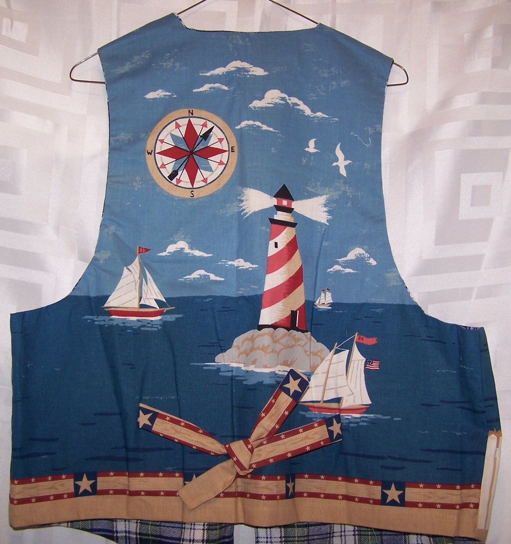 Vest With Lighthouse and Sailboats | Etsy