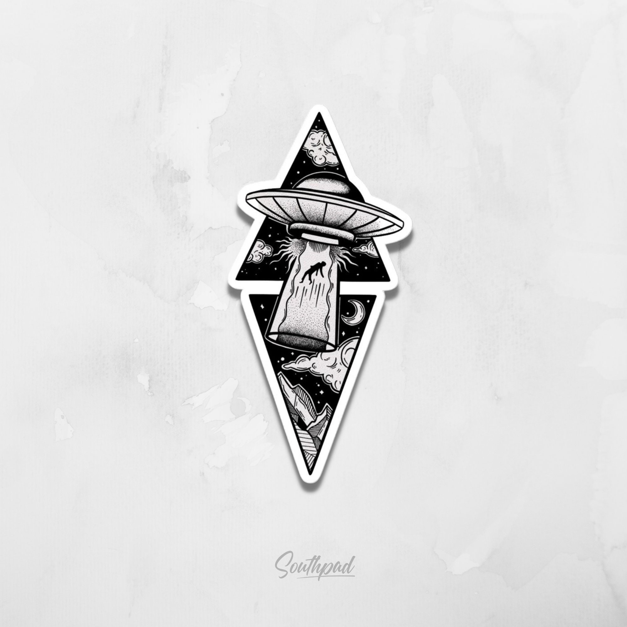 UFO Sticker, Funny Sticker, Sci-fi Sticker, Vinyl Sticker, Alien SVG ...