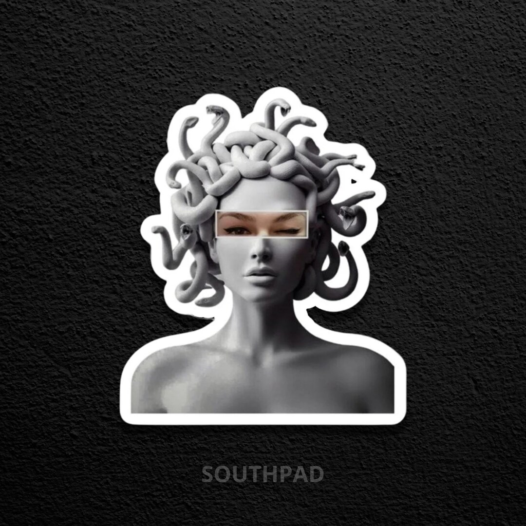 Medusa Sticker, Medusa Art Decal, Mythology Art Sticker, Medusa Glossy ...