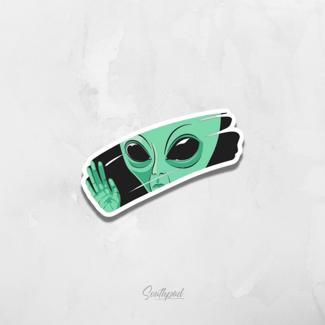 Alien Sticker, Funny Sticker, Sci-fi Sticker, UFO Sticker, Planet ...