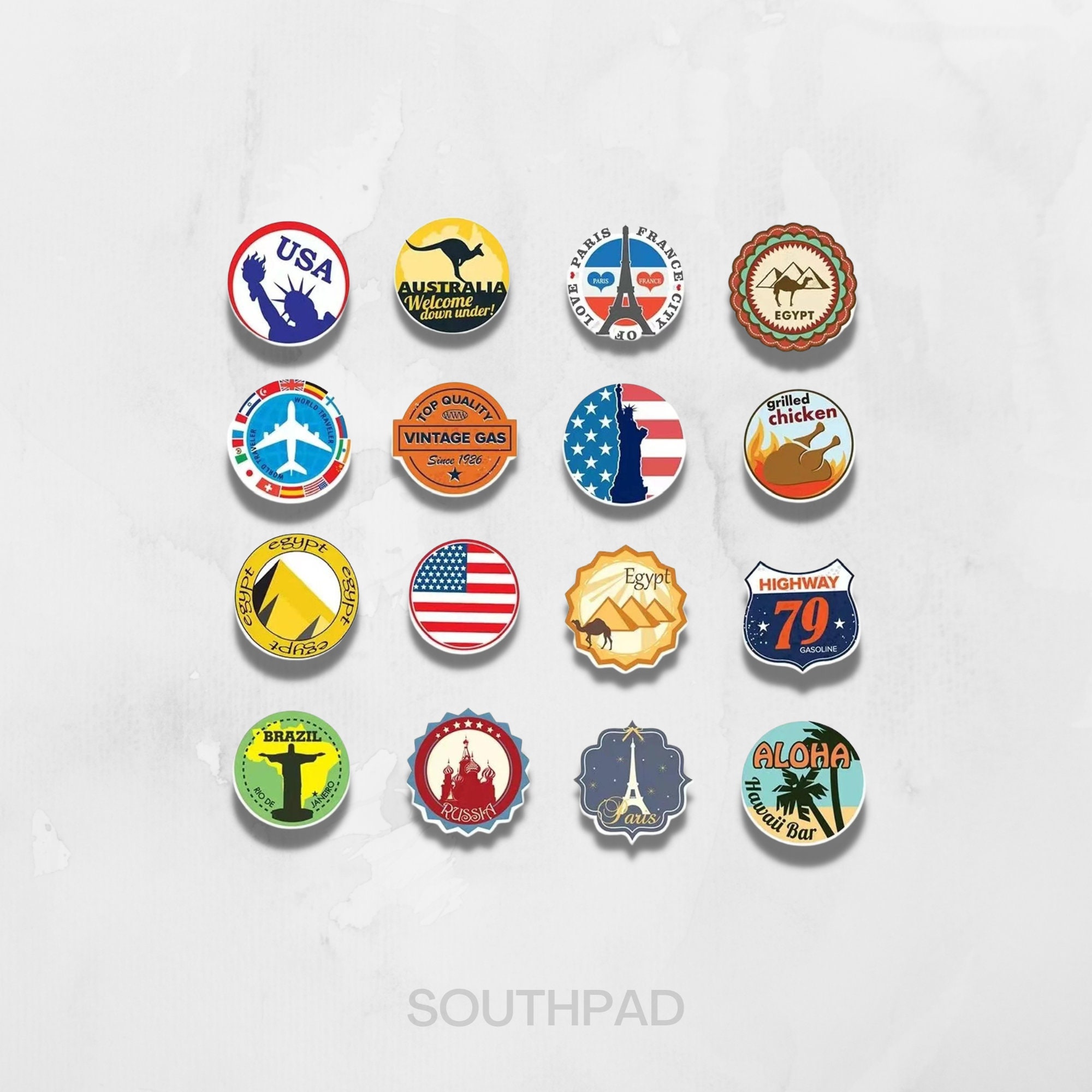 100 Vintage Travel Labels Sticker Pack, Retro Vintage Vinyl Stickers ...