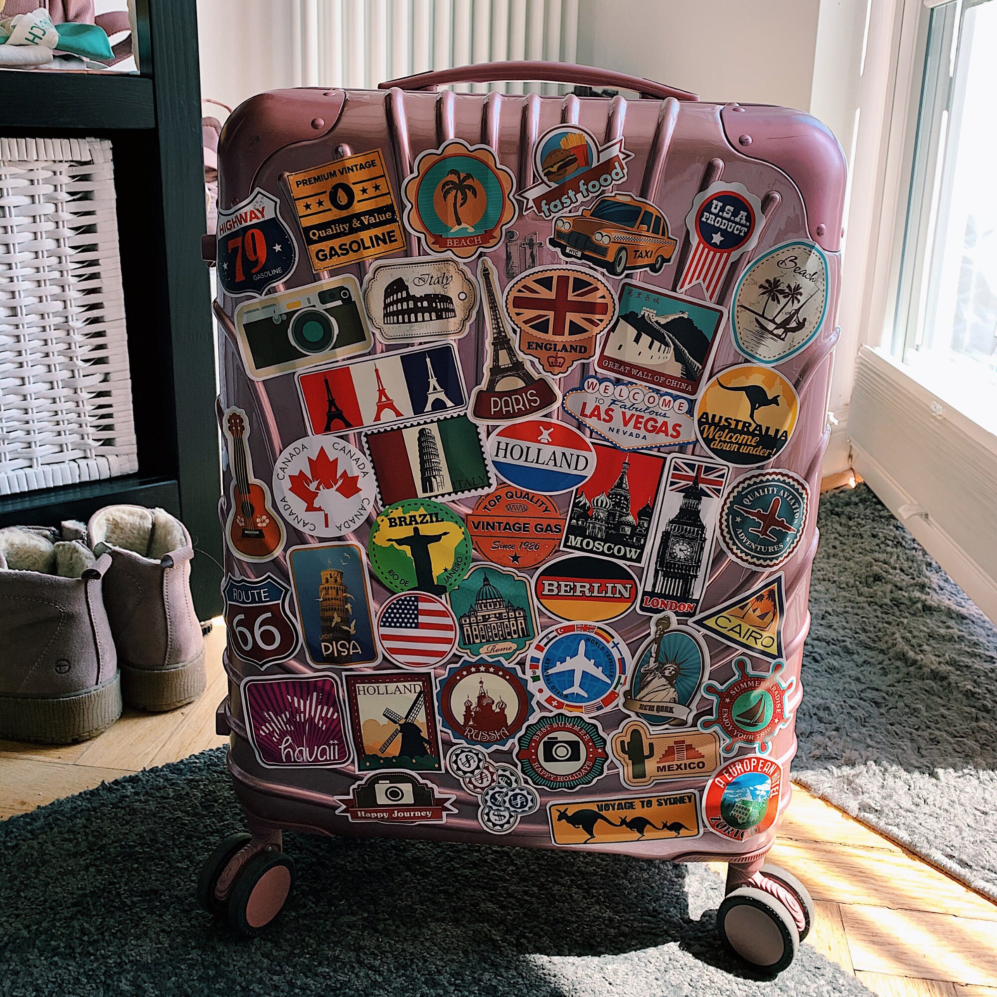 100 Vintage Travel Labels Sticker Pack, Retro Vintage Vinyl Stickers ...