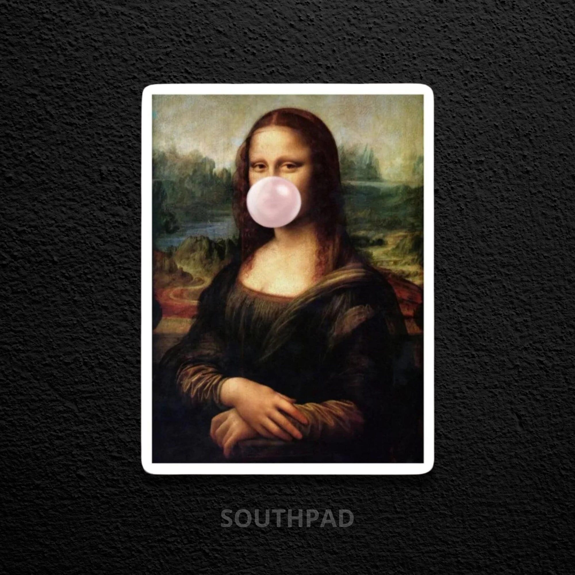 Mona Lisa Painting Vinyl Sticker, Funny Mona Lisa Sticker, Classic Art ...