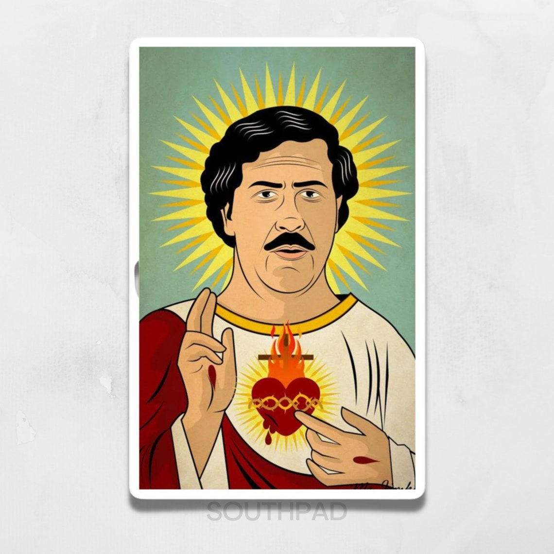 Jesus Pablo Escobar Sticker Funny Arthist Sticker Vinyl - Etsy