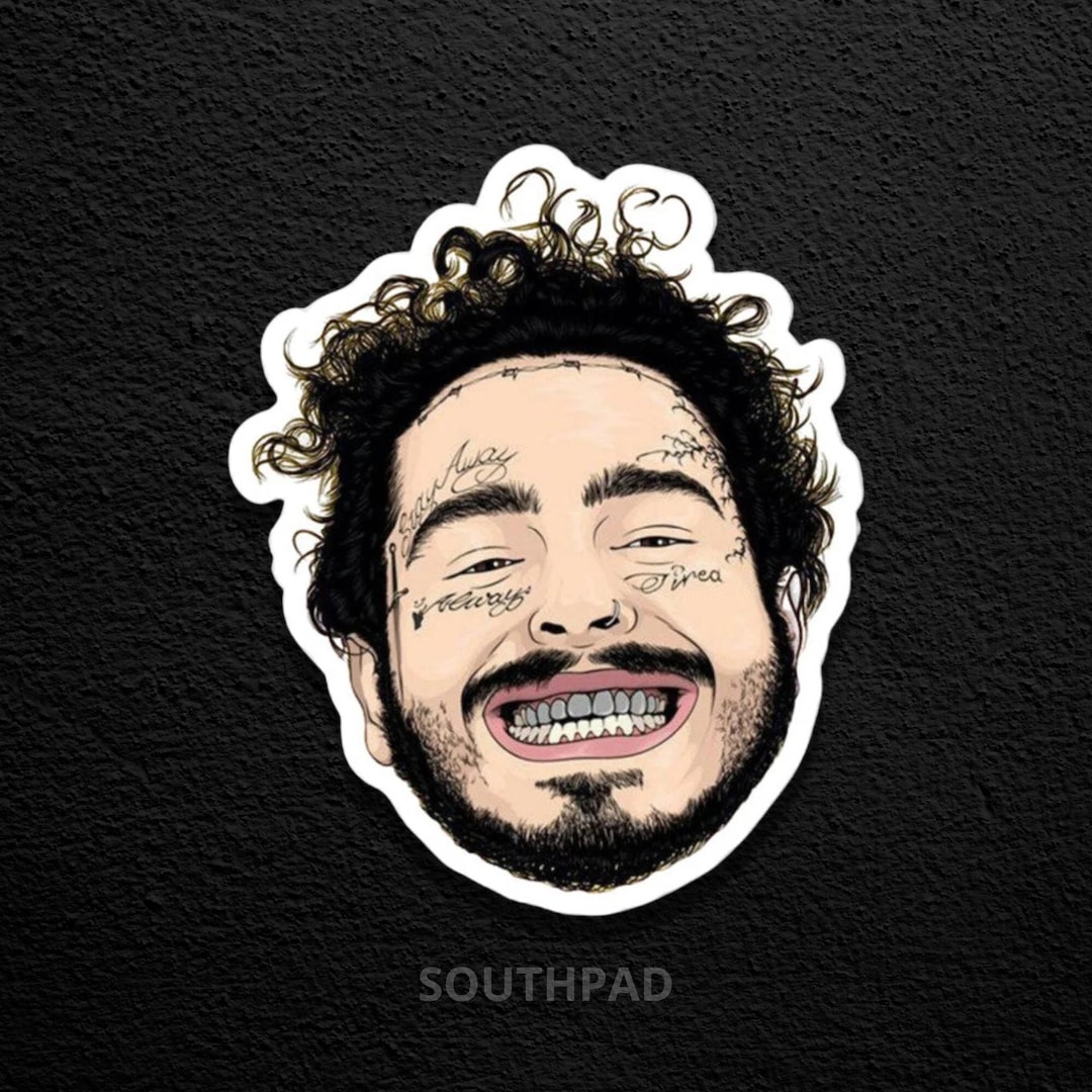 Post Malone Sticker, Post Malone Gifts Art, Post Malone Merch, Post ...