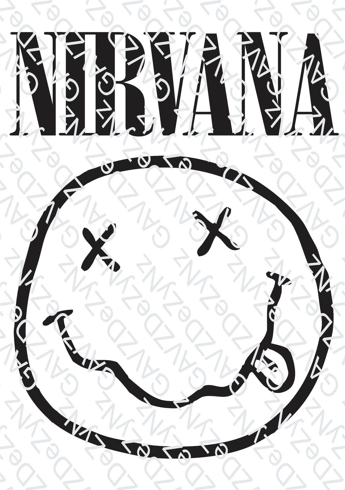 Nirvana Smiley Face, Vector Illustration Digital Print Ready Files PNG ...