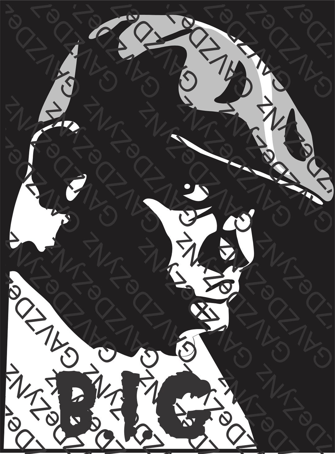 B.I.G. Notorious Biggie Smalls Logo. Vector Illustration Dtg, Svg, PNG ...