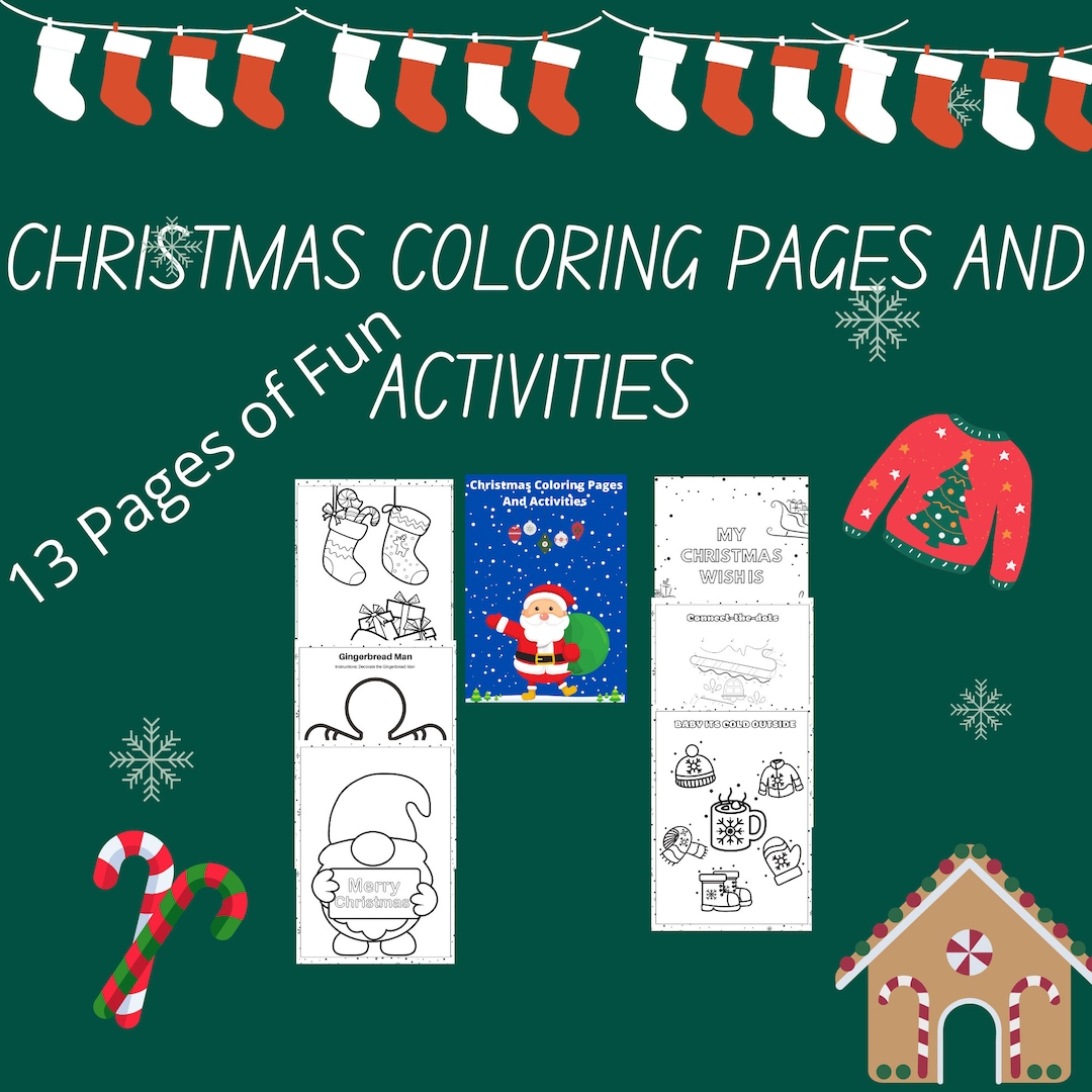 Christmas Coloring Pages and Activities - Etsy