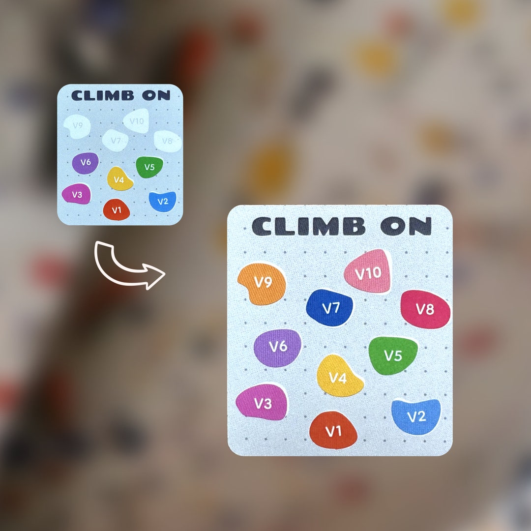 Climbing Progress Sticker Sheet, Bouldering V Grades - Etsy