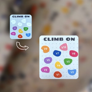 Climbing Progress Tracker Sticker Sheet, Climbing Grades, Bouldering ...