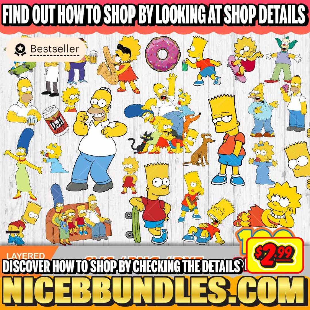 The Simpsons Clip Art Bundle,the Simpsons Svg Cut Files for Cricut ...
