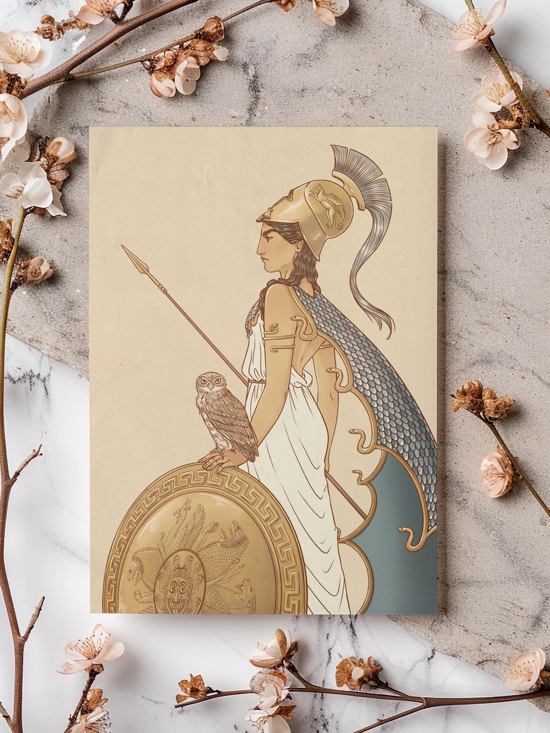 Athena Greek Goddess Poster – A4 Mythology Art Print - Etsy