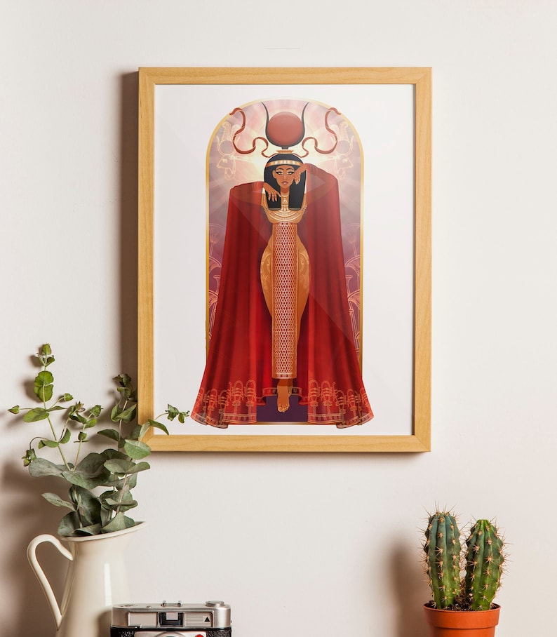 Hathor, Art Print, Egyptian Gods, Mythology, Ancient History, Home ...
