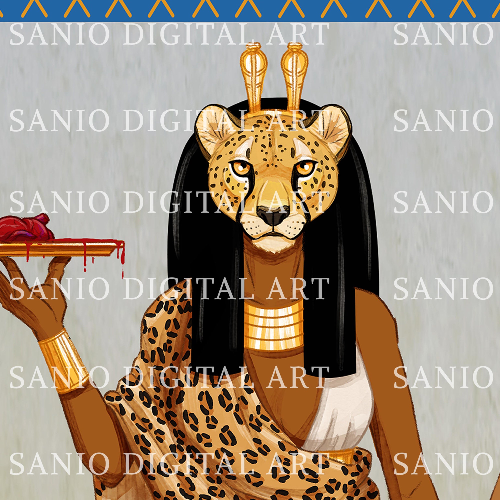 Wall Print: Egyptian Mythology, Gods, Bastet, Mafdet, Art Print, Poster ...