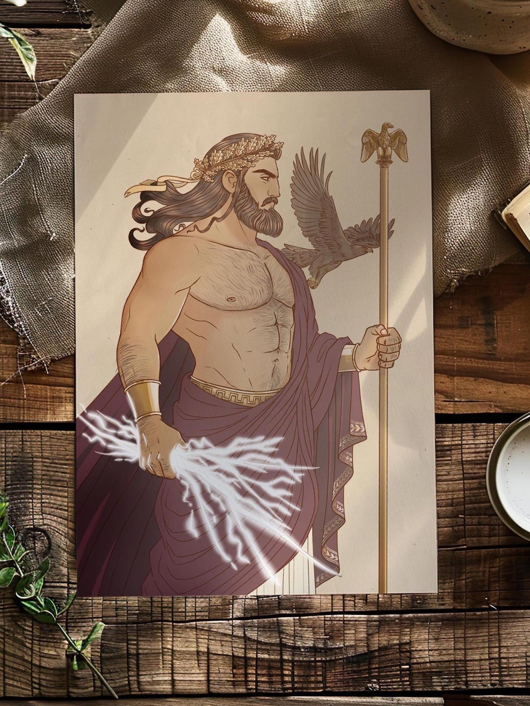 Zeus Greek God Poster – A4 Mythology Art Print - Etsy
