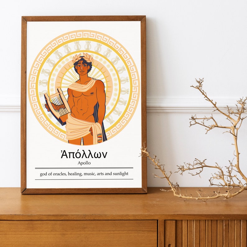 Apollo Art Print Greek Gods Mythology - Etsy